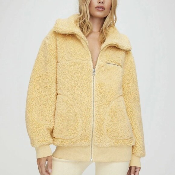 Aritzia | Jackets & Coats | Aritzia Wilfred Free Tan Teddy Sherpa Long ...
